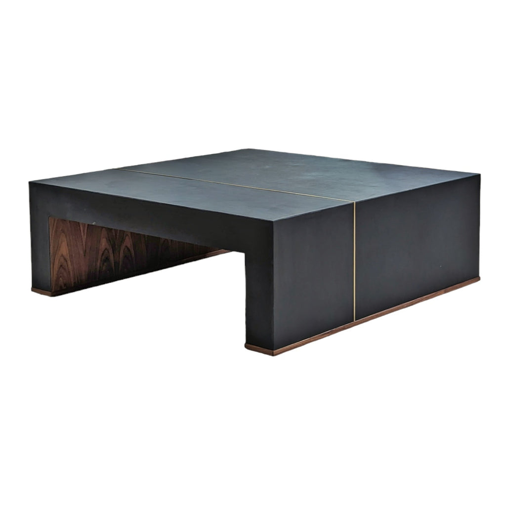 Waterfall 2 Large Square Cocktail Table - Leather wrapped – Olive & Wool