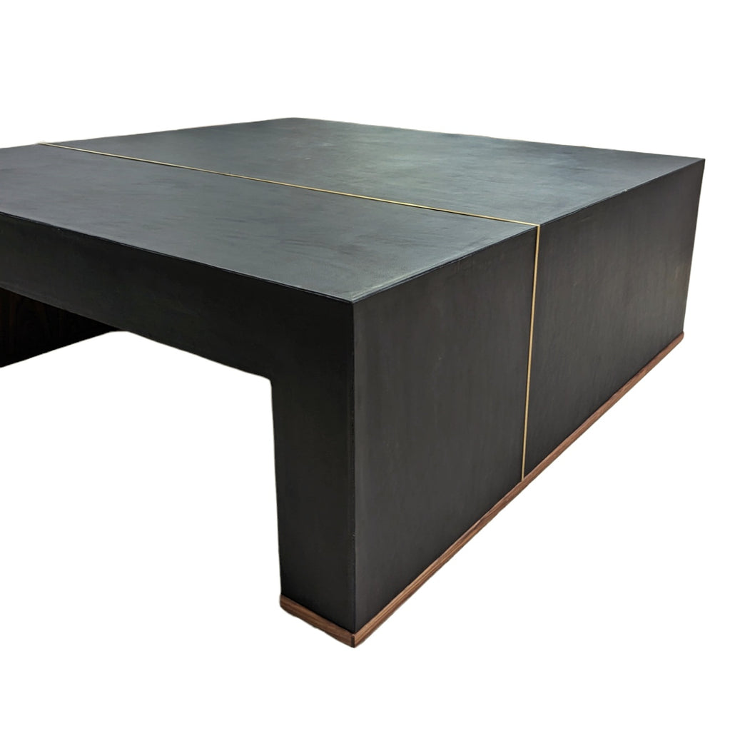 Waterfall 2 Large Square Cocktail Table - Leather wrapped – Olive & Wool