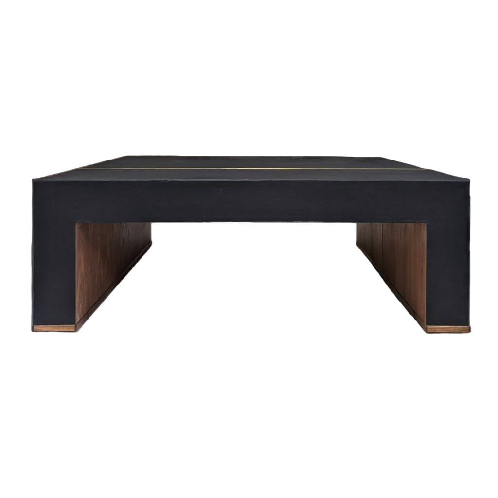 Waterfall 2 Large Square Cocktail Table - Leather wrapped – Olive & Wool