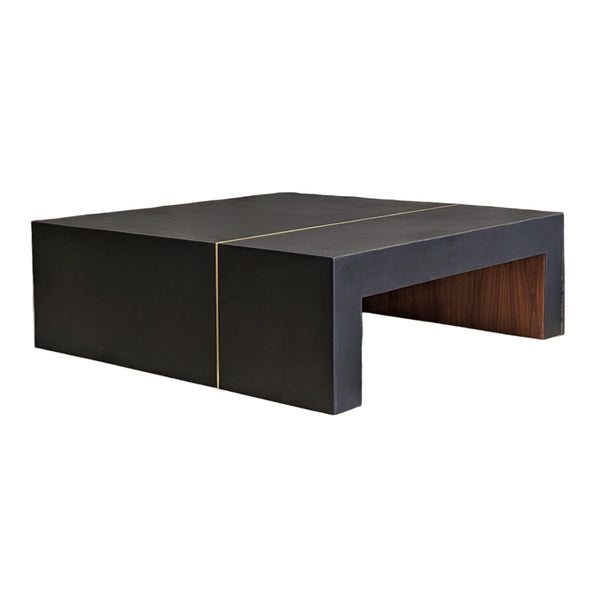 Waterfall 2 Large Square Cocktail Table - Leather wrapped – Olive & Wool