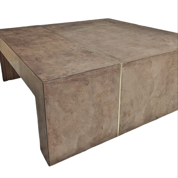 Waterfall 2 Large Square Cocktail Table - Leather wrapped – Olive & Wool