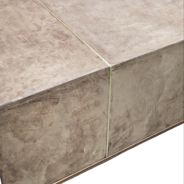 Waterfall 2 Large Square Cocktail Table - Leather wrapped – Olive & Wool