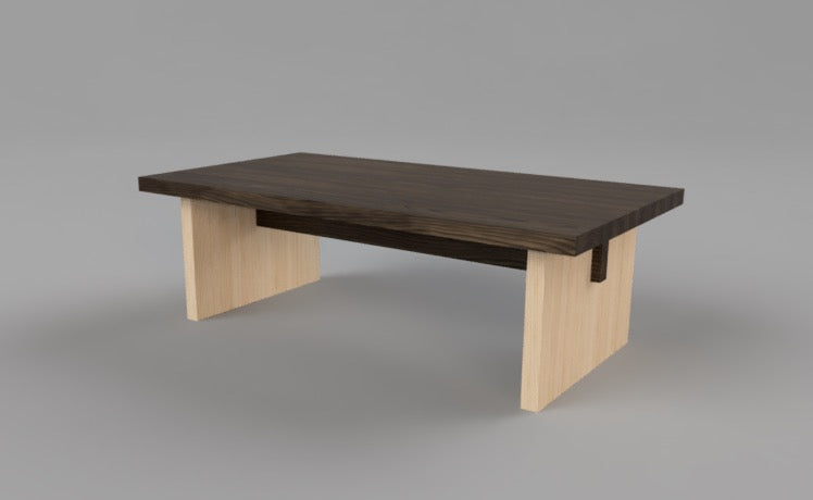 Waterfall slab table – Olive & Wool