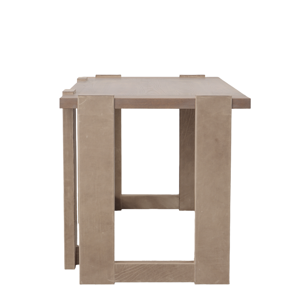 Origins Writing Desk - Leather Legs – Olive & Wool