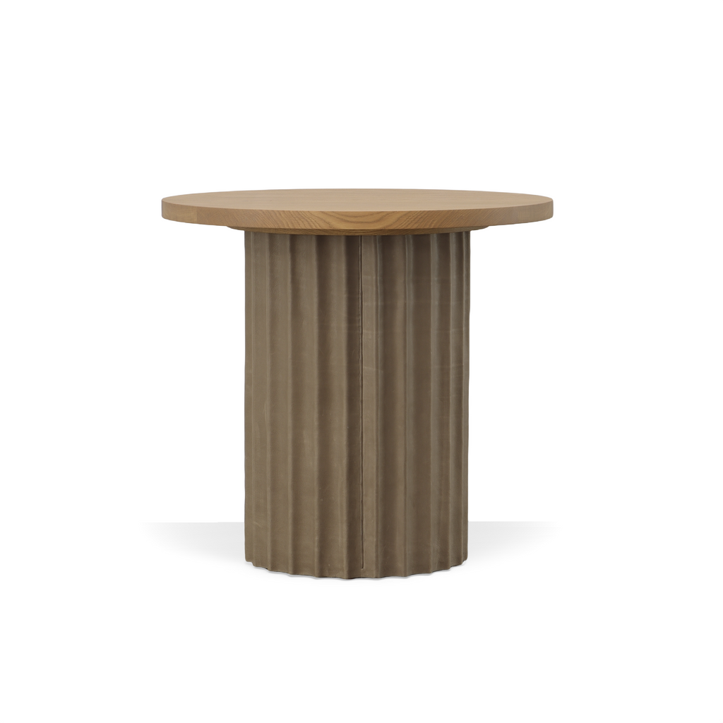 Pantheon 28" Side Table – Olive & Wool